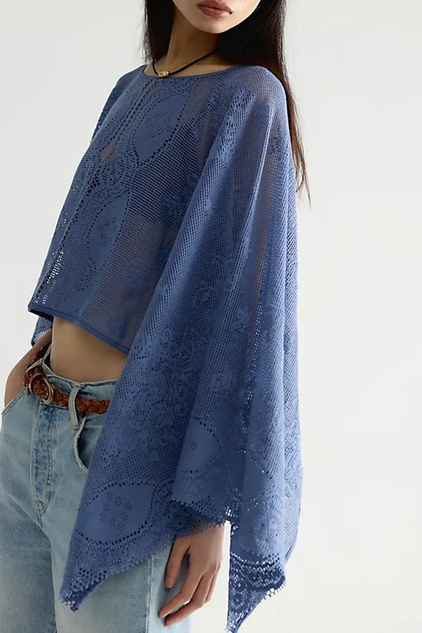 Free People Elsa Poncho - Slate