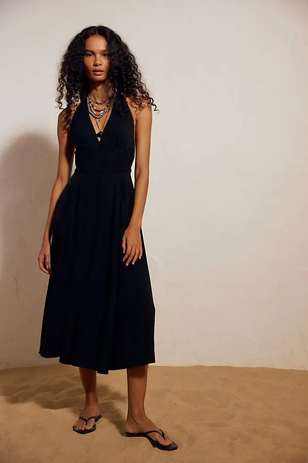 Free People Rowe Midi Dress - Black