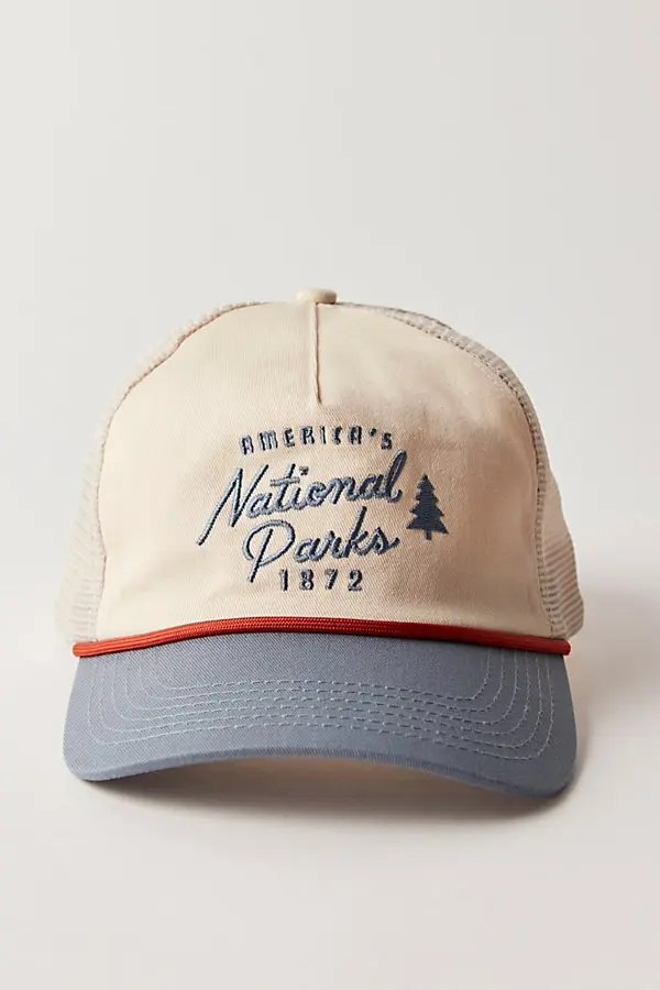 Free People National Parks Trucker Hat - Cream/blue
