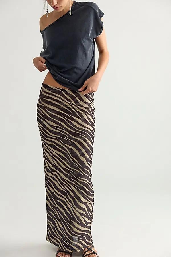 Ronny Kobo Azana Maxi Skirt - Zebra Print