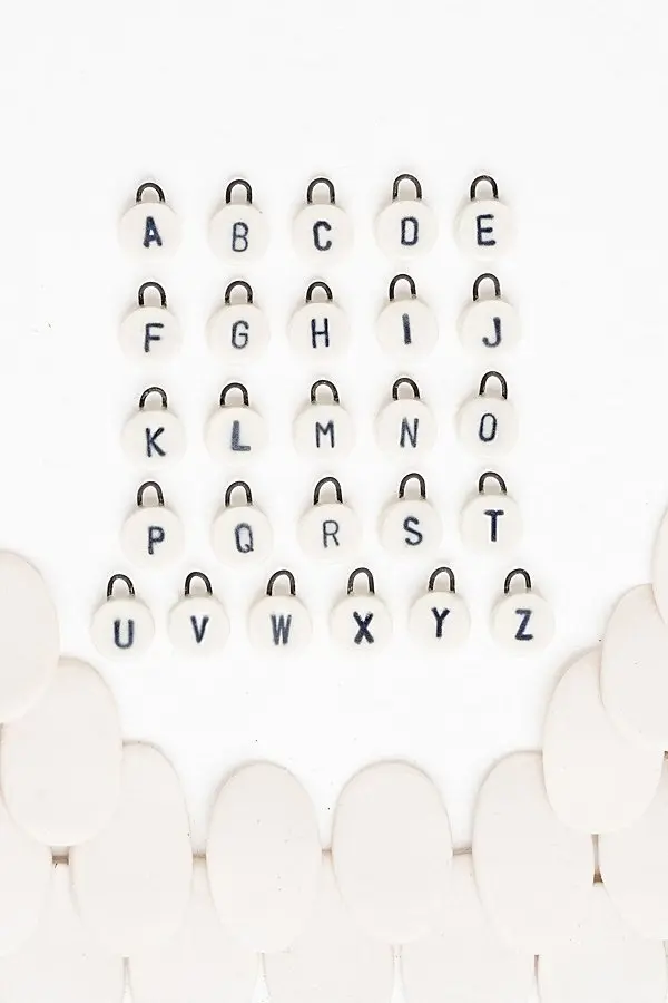 TWENTY TWO WEST Porcelain Initial Necklace - K