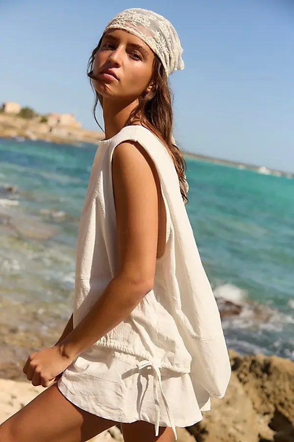 Free People Forever Lace Triangle Scarf - Ivory