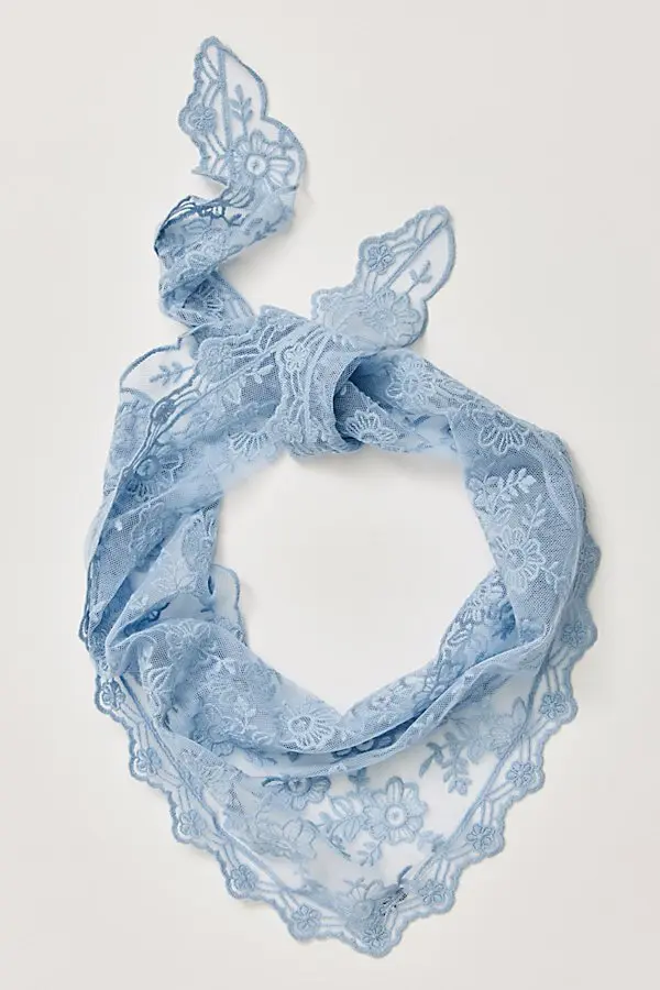 Free People Forever Lace Triangle Scarf - Lake Tahoe