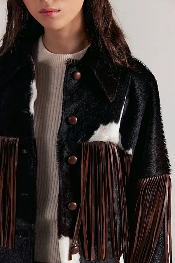DANCASSAB Taylor Leather Fringe Jacket