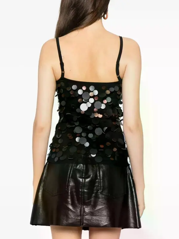Cynthia Rowley Paola Embellished Square Neck Sleeveless Top