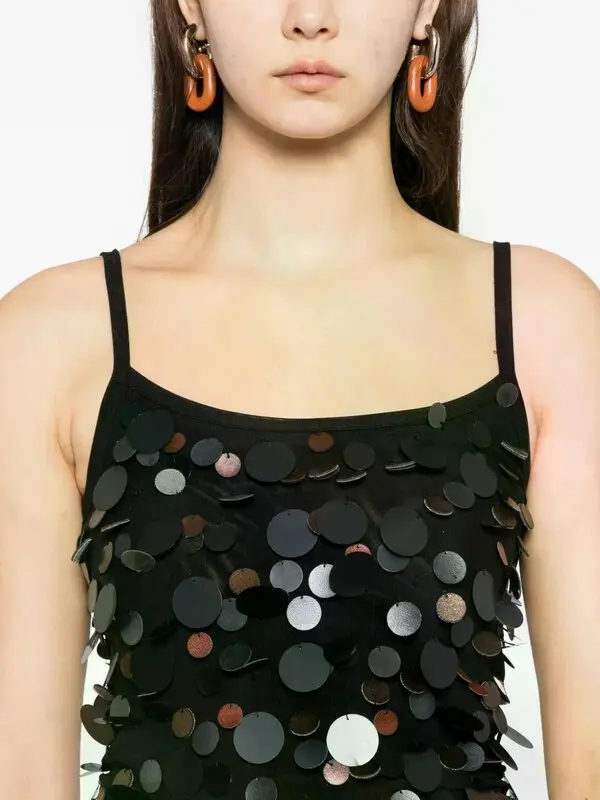 Cynthia Rowley Paola Embellished Square Neck Sleeveless Top