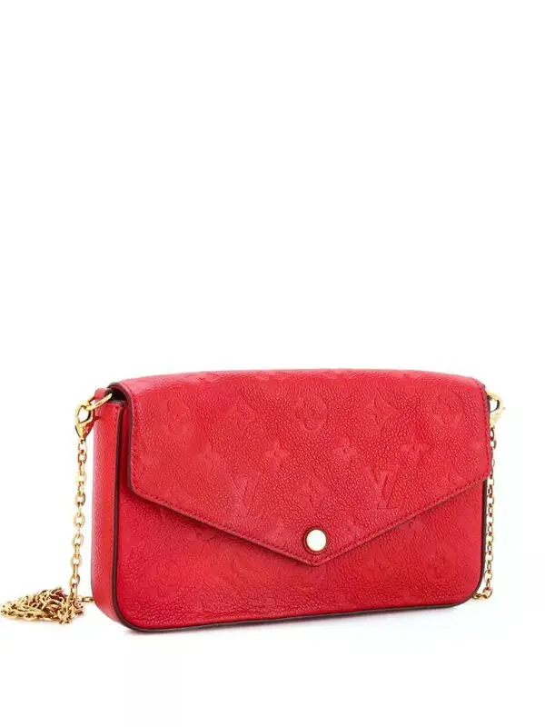 LOUIS VUITTON Felicie Pochette Monogram Empreinte Leather Crossbody Bag - Red
