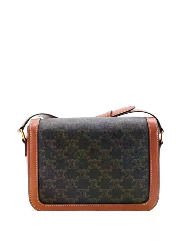 Celine Triomphe Coated Canvas Medium Shoulder Bag - Brown