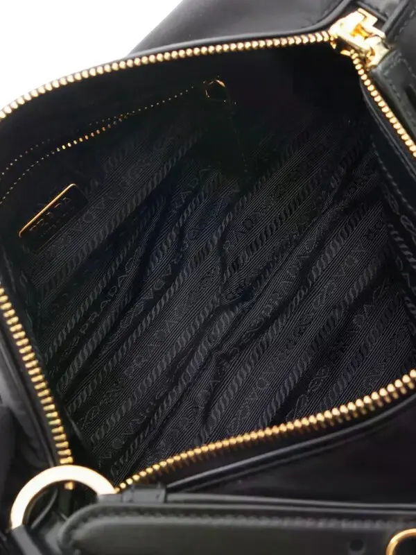 Prada 2013-2025 Tessuto Logo Shoulder Bag - Black