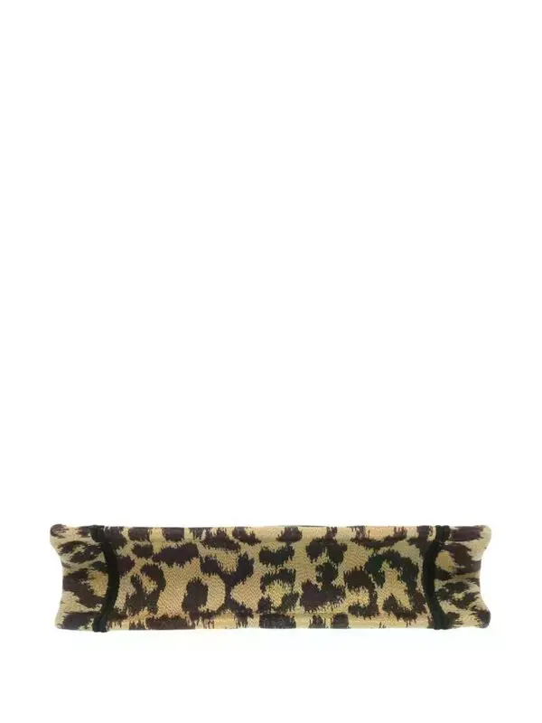 Dior 2021 Mizza Mini Embroidered Leopard Book Tote Bag - Brown