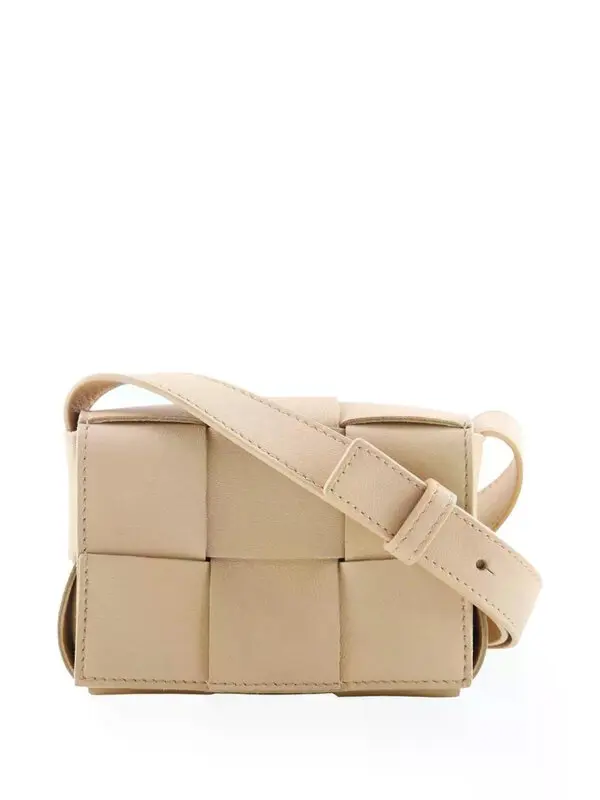 Bottega Veneta 2012-2025 Nappa Intrecciato Cassette Crossbody Bag - Brown