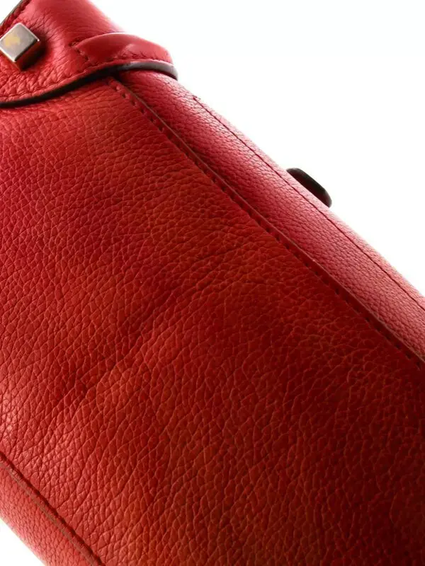 Celine Luggage Bag Grainy Leather Micro Tote Bag - Red