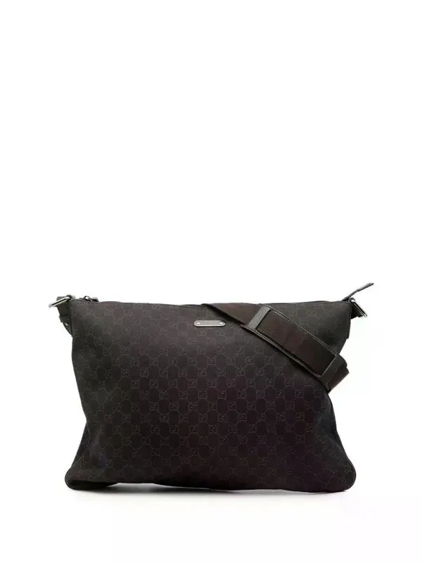 Gucci Gg Denim Crossbody Bag - Brown