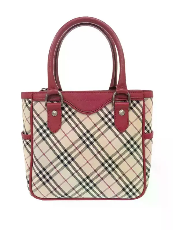 Burberry Nova Check Canvas Handbag - Red