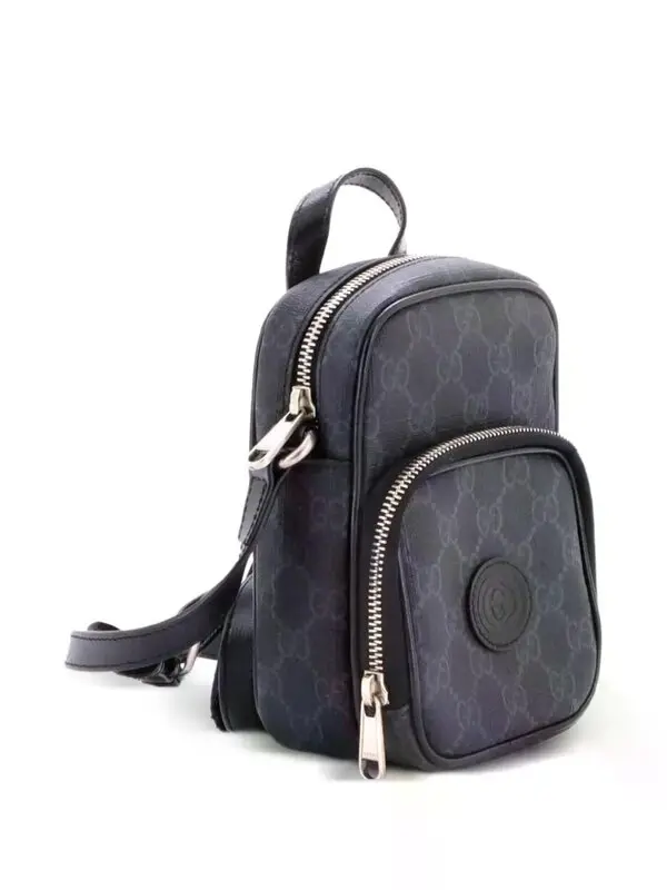 Gucci Interlocking G Patch Top Handle Gg Coated Canvas Mini Crossbody Bag
