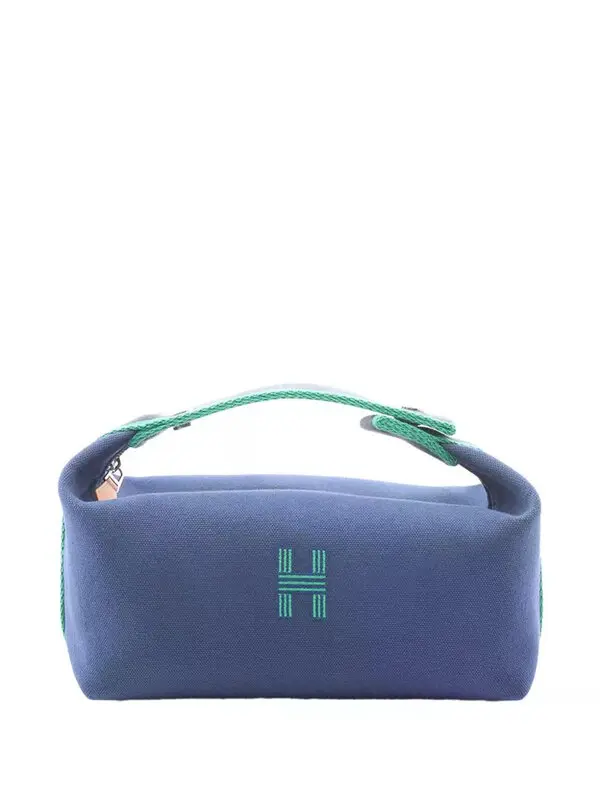 Hermès Small Toile Bride A Brac Case Vanity Bag - Blue