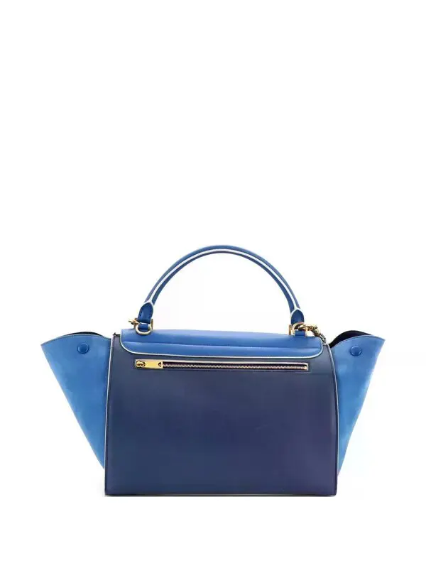 Celine Trapeze Leather Medium Satchel - Blue