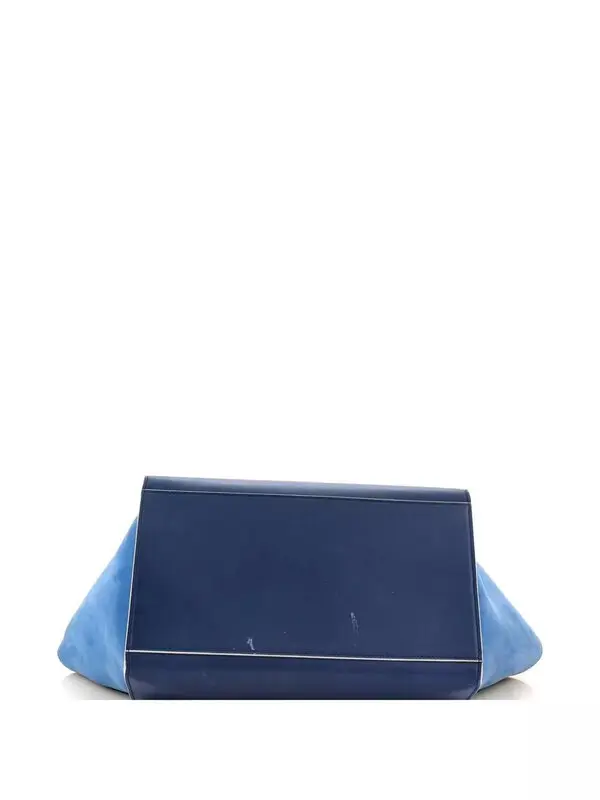 Celine Trapeze Leather Medium Satchel - Blue