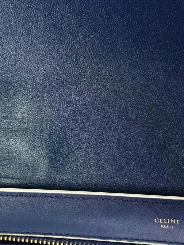 Celine Trapeze Leather Medium Satchel - Blue