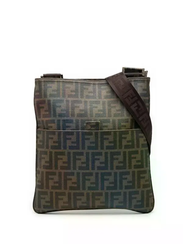 Fendi 2000-2010 Zucca Spalmati Crossbody Bag - Brown