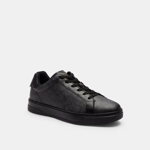 COACH High Line Signature Canvas Low Top Sneakers - Graphite/black