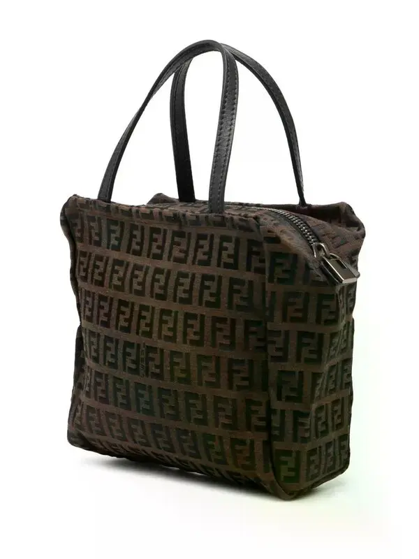 Fendi Mini Zucchino Canvas Handbag - Brown