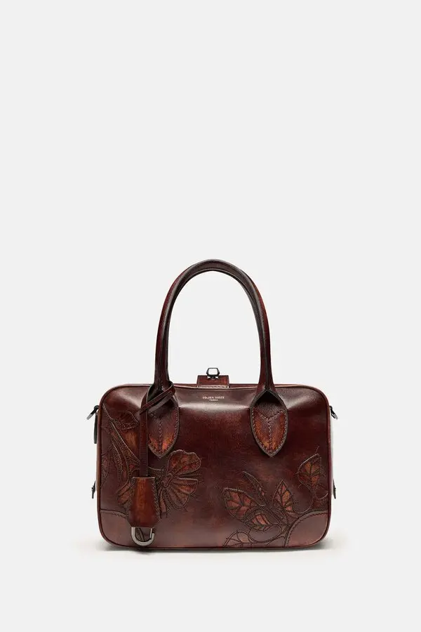 GOLDEN GOOSE Waist Bag With Floral Embroidery - Brown