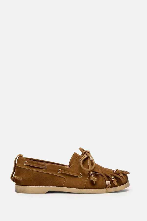 GOLDEN GOOSE Boat Shoes With Tassels - Brown