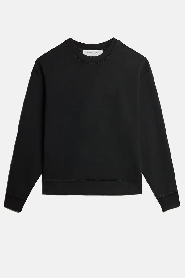 GOLDEN GOOSE Boxi Sweatshirt With Logo Patch - Black