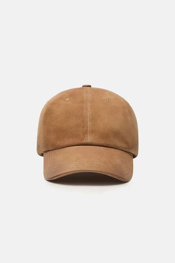 GOLDEN GOOSE Journey Waxed Suede Cap - Brown