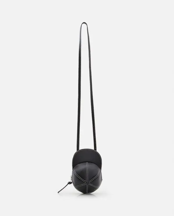 JW Anderson Midi Cap Leather Bag - Black