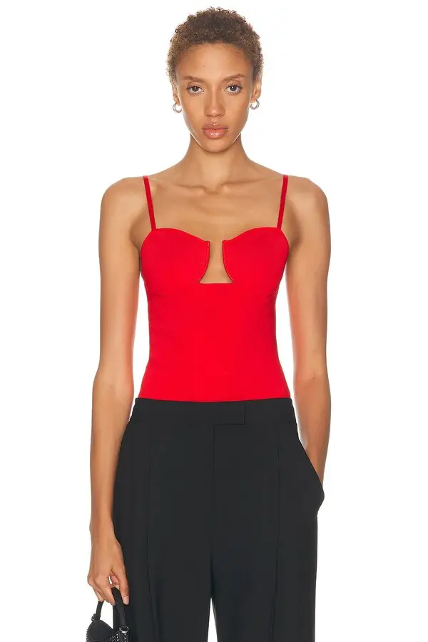Givenchy Cutaway Bodysuit - Poppy Red