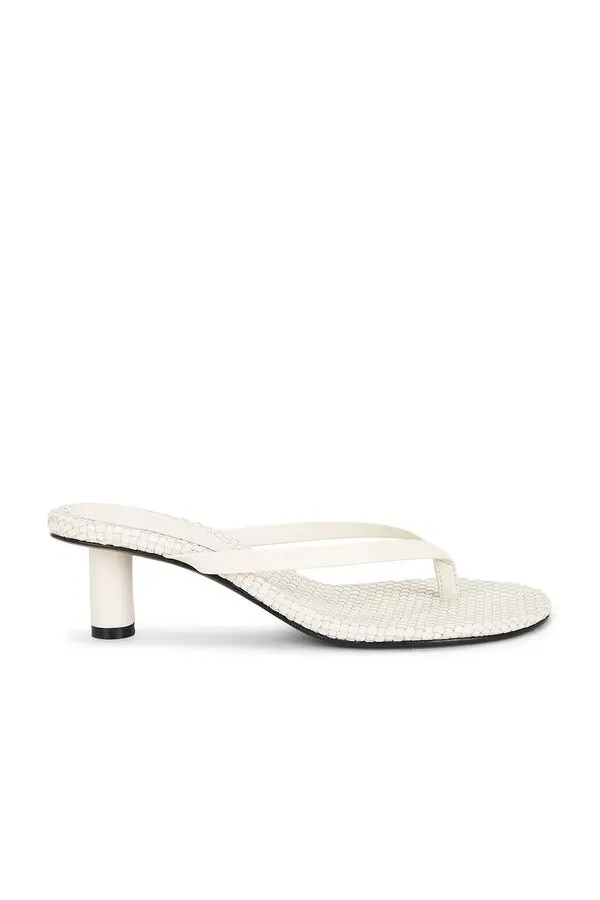 ST. AGNI Woven Thong Heeled Sandal - Ecru
