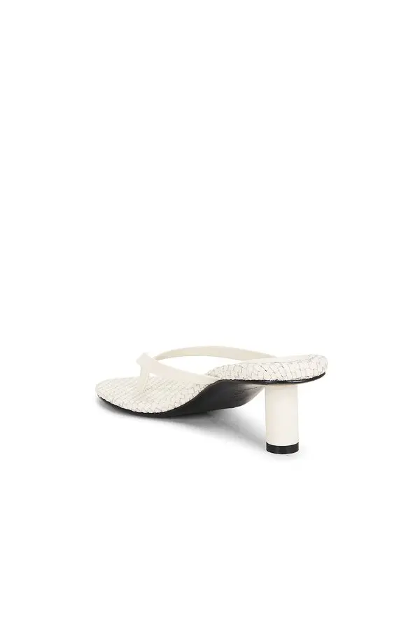 ST. AGNI Woven Thong Heeled Sandal - Ecru