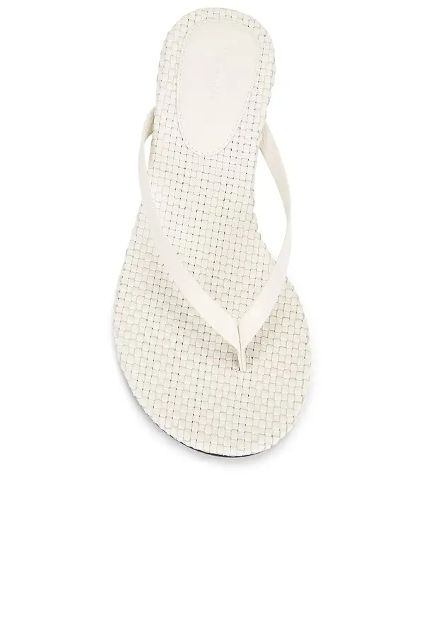 ST. AGNI Woven Thong Heeled Sandal - Ecru
