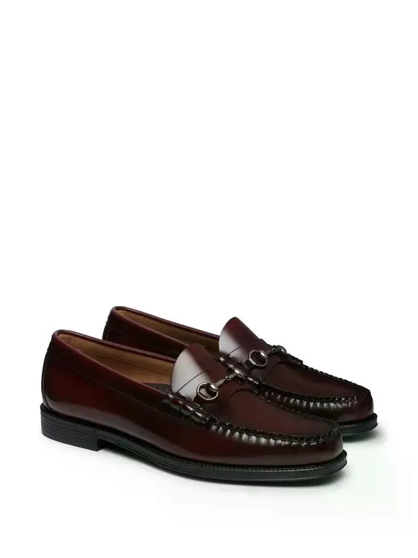 G.H.BASS Penny Slides Horsebit Leather Loafers - Red