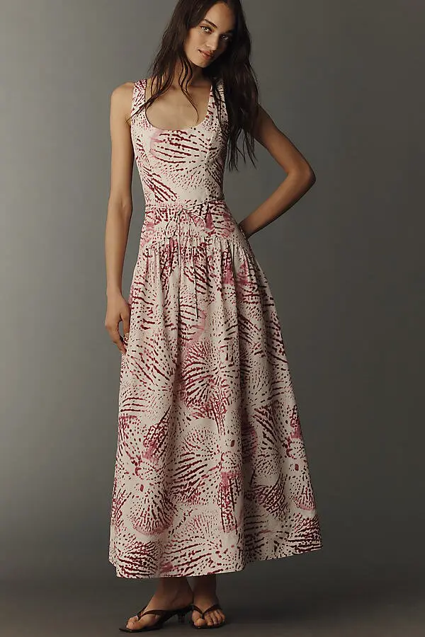 AMUR Salome Sleeveless Maxi Dress - Ivory Floral
