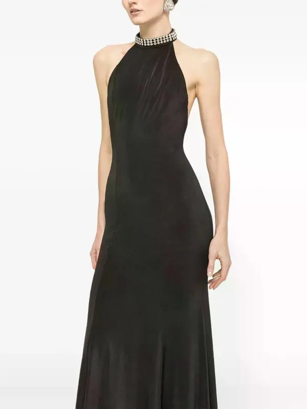 NISSA Backless Maxi Dress - Black