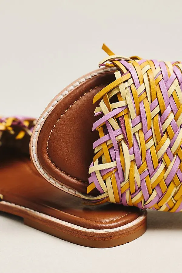DE SIENA Emily Raffia Woven Slide Sandals