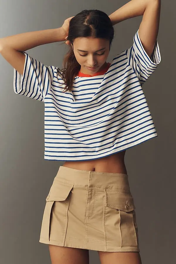 PISTOLA Mae Cropped T-shirt Top - Maritime Red