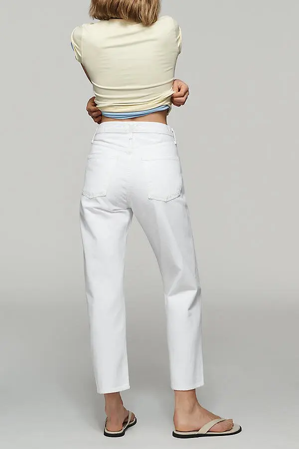 AGOLDE 90s Crop Mid-rise Straight-leg Jeans - Marshmallow