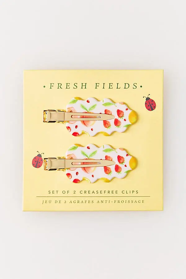 Anthropologie Fruit Scalloped Hair Clips Set