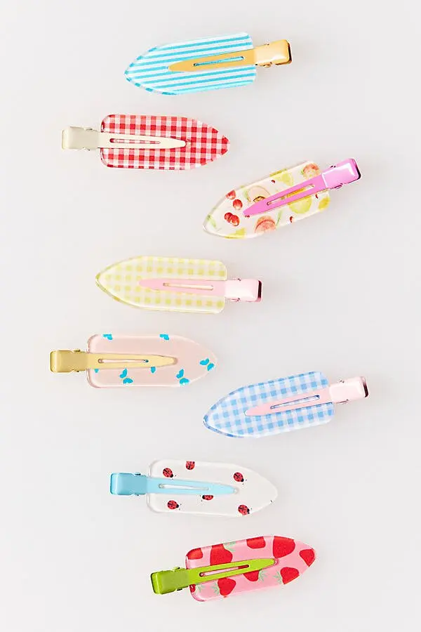 Anthropologie Picnic Collection Printed Crease-free Clips Set - Multi