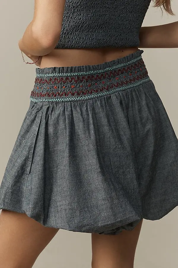 Anthropologie Smocked Bubble Shorts