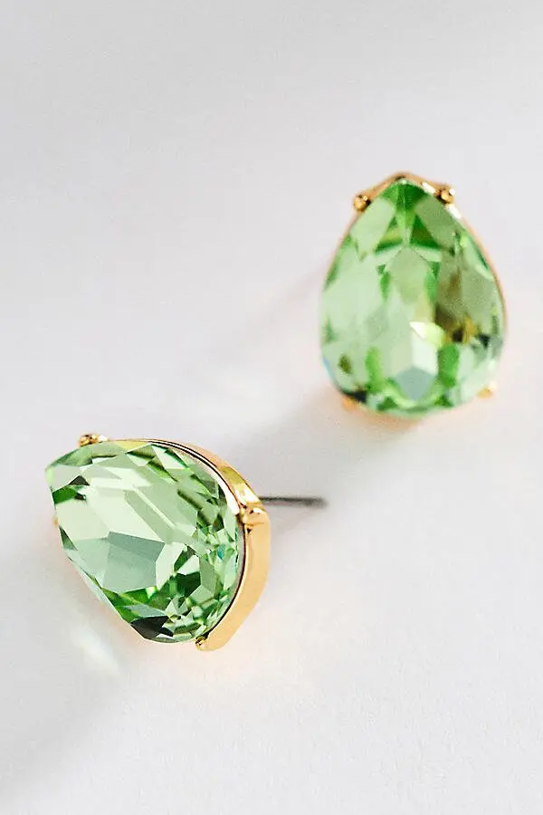 Anthropologie Stone Teardrop Earrings - Chrysolite