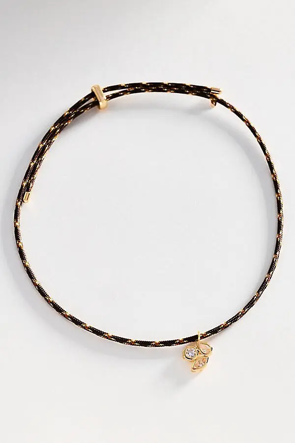 Anthropologie Corded Charm Necklace - Brown