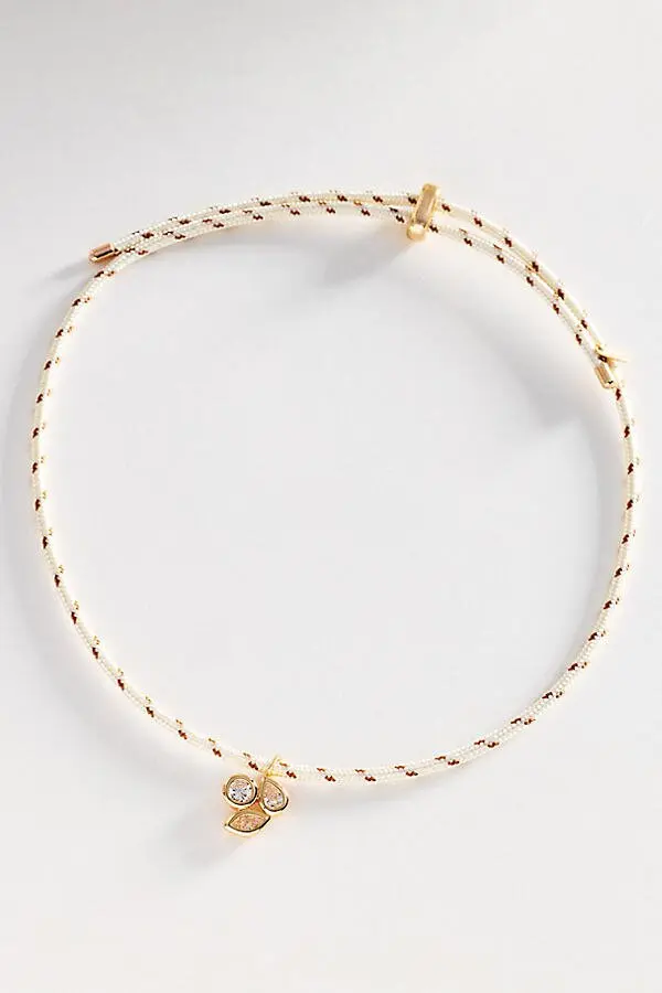 Anthropologie Corded Charm Necklace - Ivory
