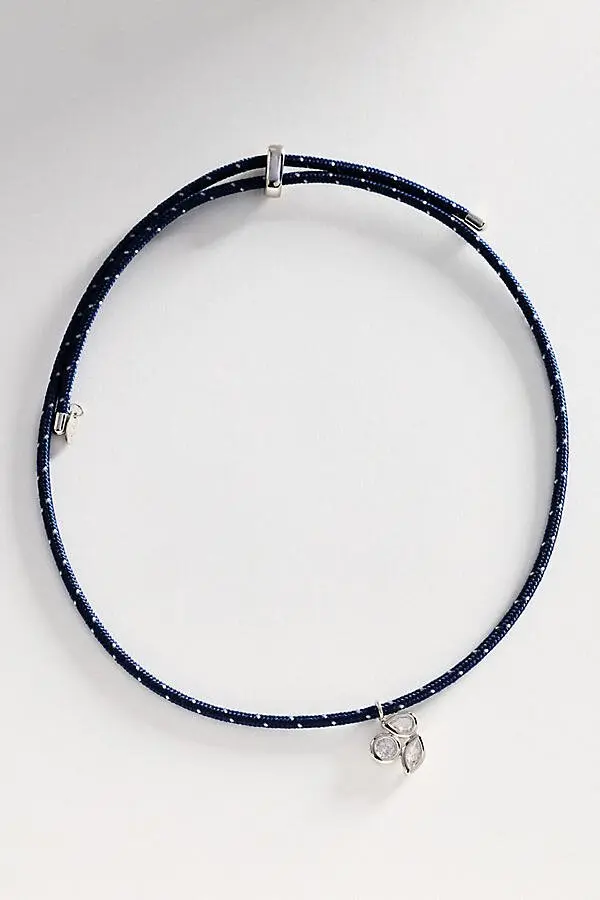 Anthropologie Corded Charm Necklace - Navy