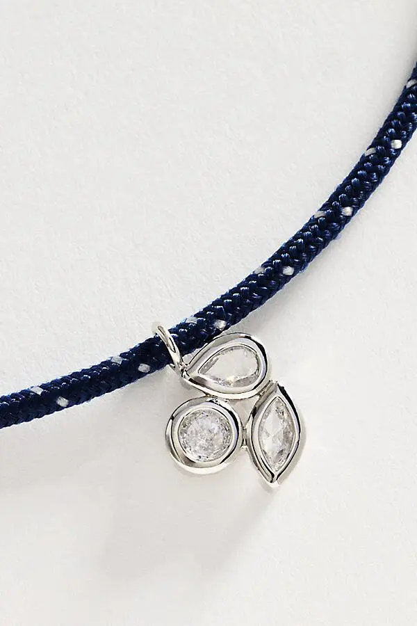 Anthropologie Corded Charm Necklace - Navy