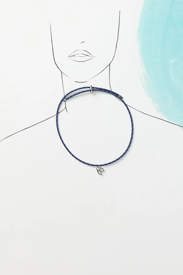Anthropologie Corded Charm Necklace - Navy